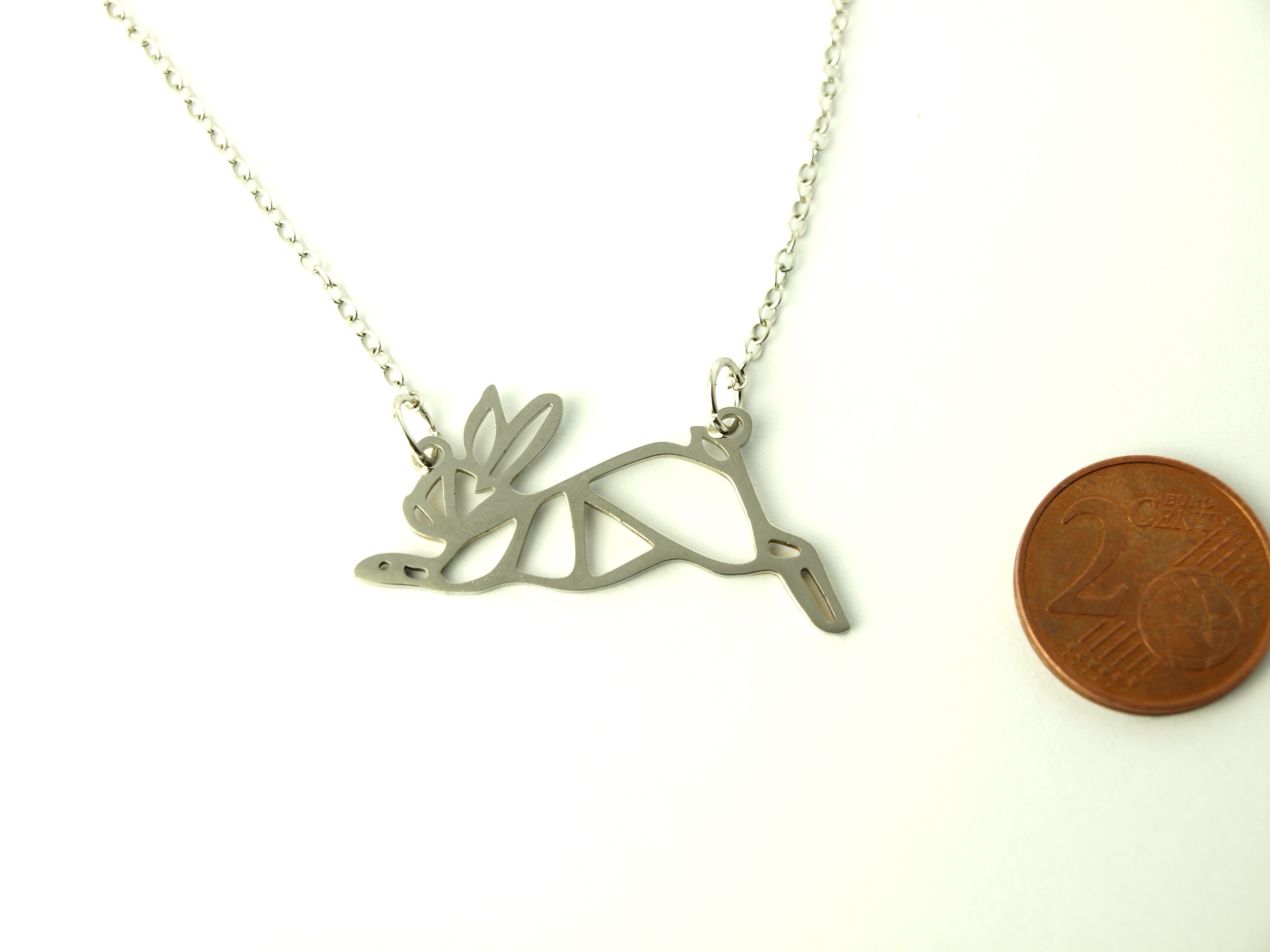 Kette Hase Kaninchen Wald Natur Edelstahl Anhänger silbern - Etsy.de