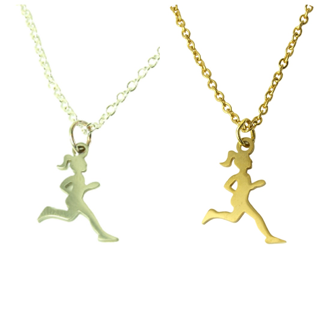 Chain Runner Jogging Running Sport Race Pendant Stainless Steel Color ...
