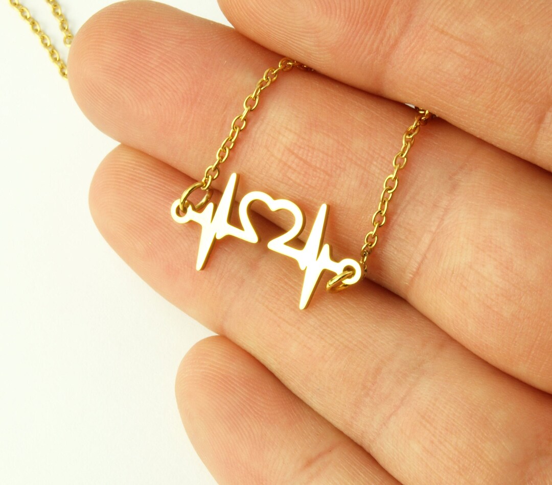 Chain Stainless Steel Heartbeat With Heart Pulse - Etsy UK