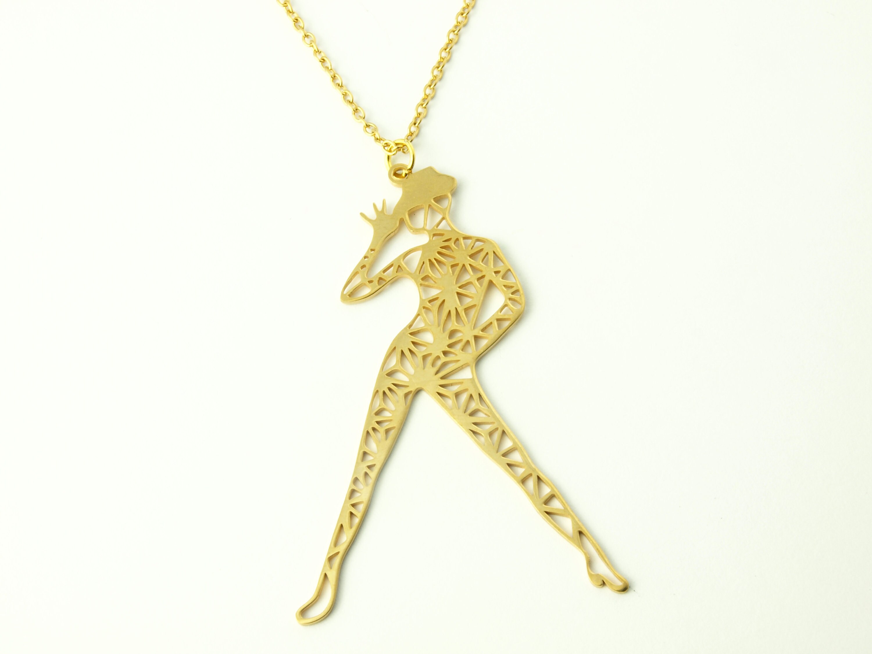 Chain Dancer Disco Film Cinema Stainless Steel Pendant Golden - Etsy UK