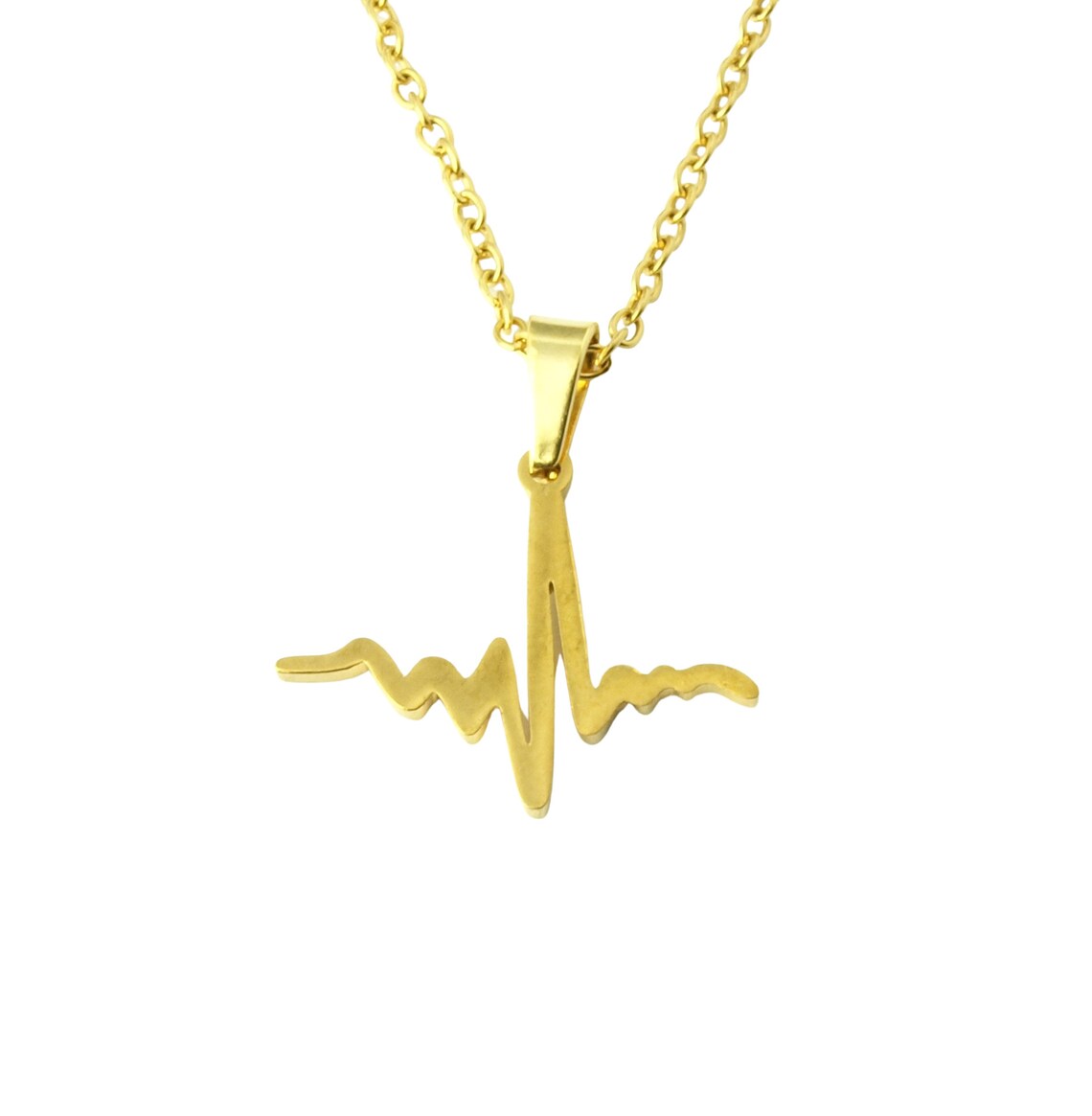 Chain Stainless Steel Heartbeat Heart Pulse Electrocardiogram | Etsy