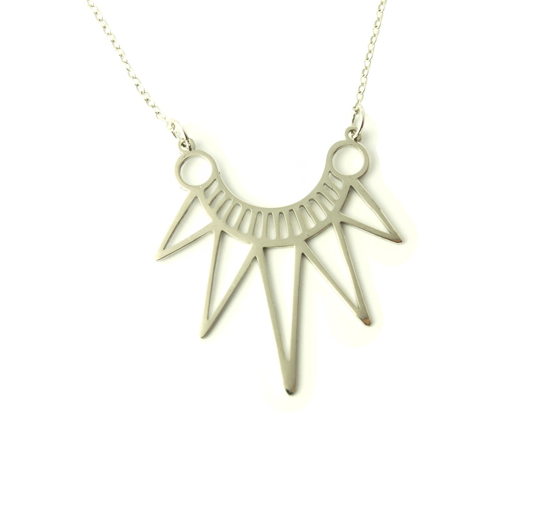 Chain Stainless Steel Triangles Pattern Pendant Geometric Gothic - Etsy