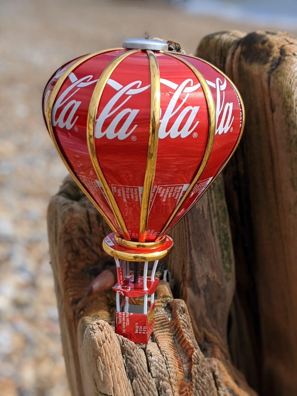 Recycled Tin Can Model Coke Large Coca Cola Hot Air Balloon Etsy Uk