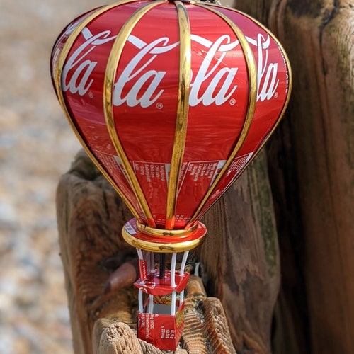 Recycled Tin Can Model Coke Small Coca Cola Hot Air Balloon Etsy