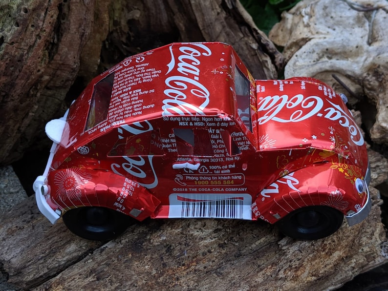 Recycled Tin Can Model Coke Coca Cola Vw Beetle Etsy