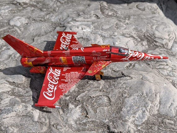 Recycled Tin Can Model: Coke / Coca-cola Jet plane | Etsy