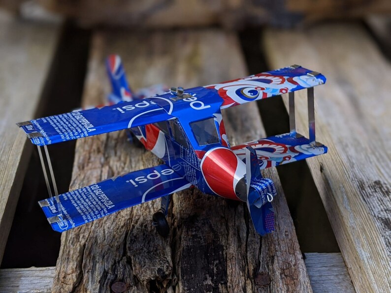 Recycled Tin Can Model: Pepsi Bi-plane | Etsy