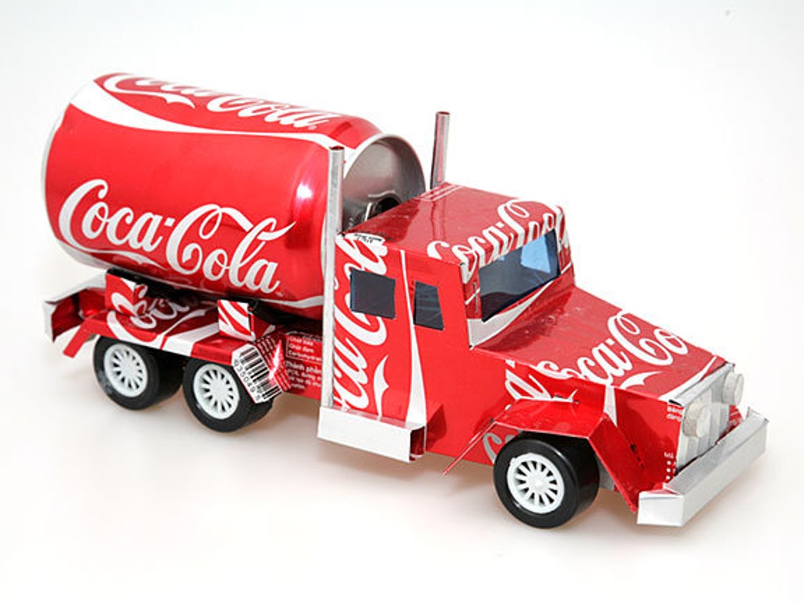 Recycled Tin Can Model: Coke / Coca-cola Truck | Etsy