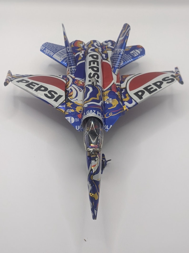 Recycled Tin Can Model: Pepsi Fighter Plane - Etsy
