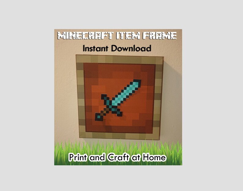 MINECRAFT Printable Craftable ITEM FRAME Print at Home - Etsy
