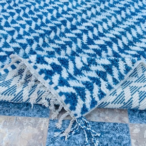 Blue Moroccan Rug Blue Wool Rug Custom Moroccan Rug Solid - Etsy
