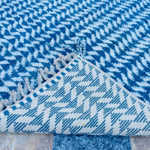 Blue Moroccan Rug Blue Wool Rug Custom Moroccan Rug Solid - Etsy