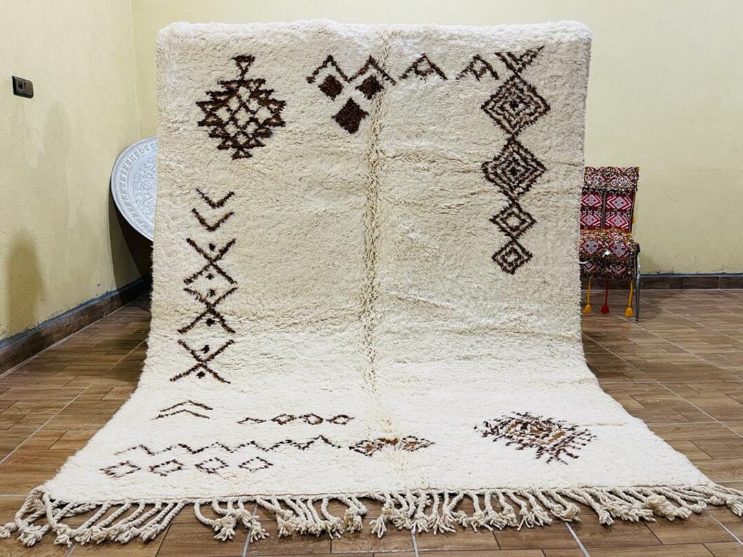 Amazigh Rug Handmade - Moroccan Area Rug - Beni Ourain Rug - Moroccan ...