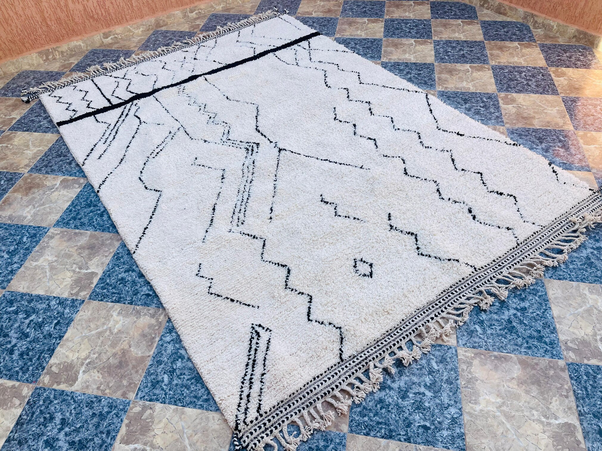 Beni Ourain Rug Custom Moroccan Rug Handmade Rug Beni Ourain Rug Custom Rug Handmade Rug Morocco ...