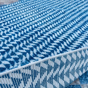 Blue Moroccan Rug Blue Wool Rug Custom Moroccan Rug Solid - Etsy