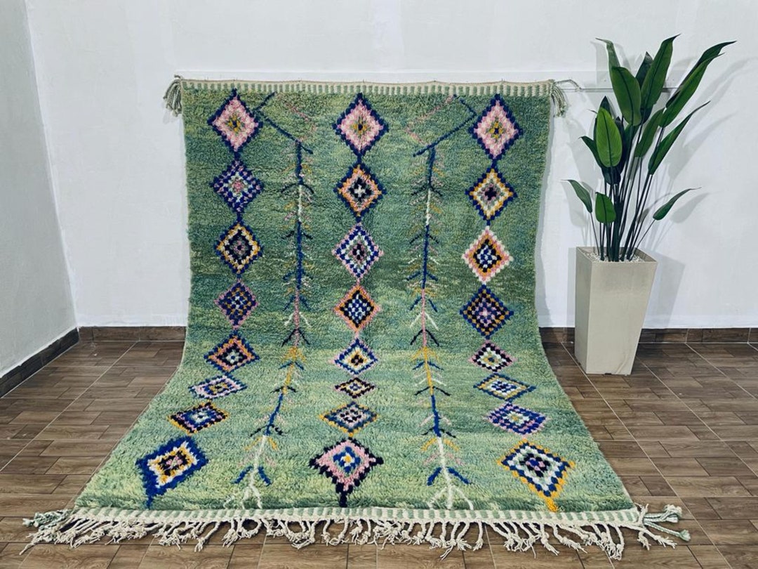 Custom Green Rug - Moroccan Rug Green - Handmade Rug - Moroccan Berber ...