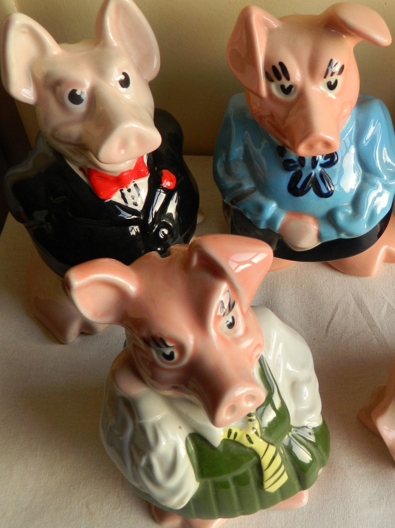 Wade Natwest Pigs, Full Set, Piggy Banks, in Ceramic, Pig Money Box ...