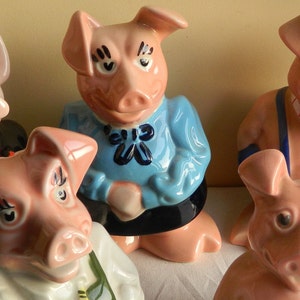 Wade Natwest Pigs, Full Set, Piggy Banks, in Ceramic, Pig Money Box ...