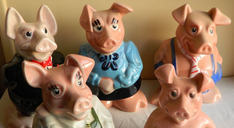 Wade Natwest pigs full set piggy banks in ceramic pig | Etsy