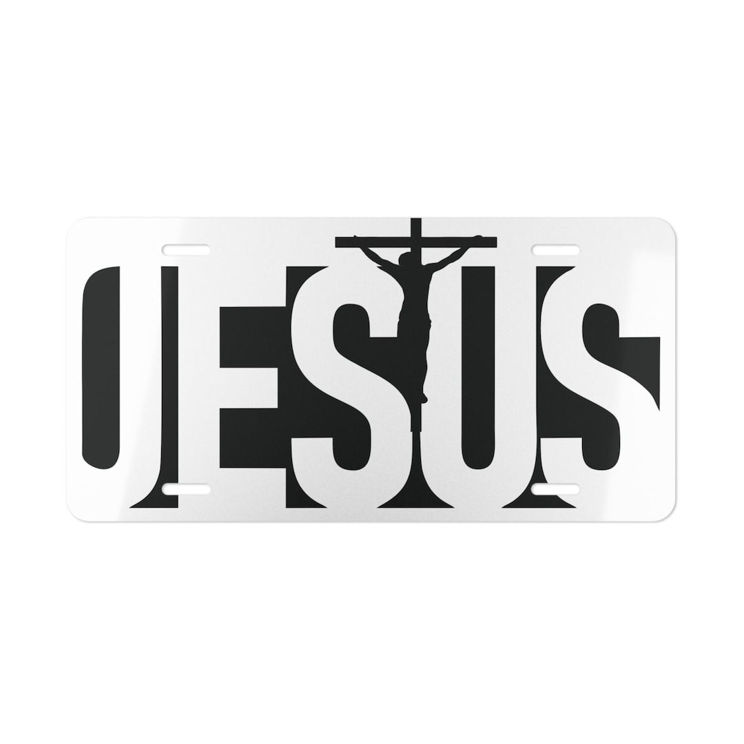 Jesus Cross Vanity License Plate Religious Metal Front Tag - Etsy