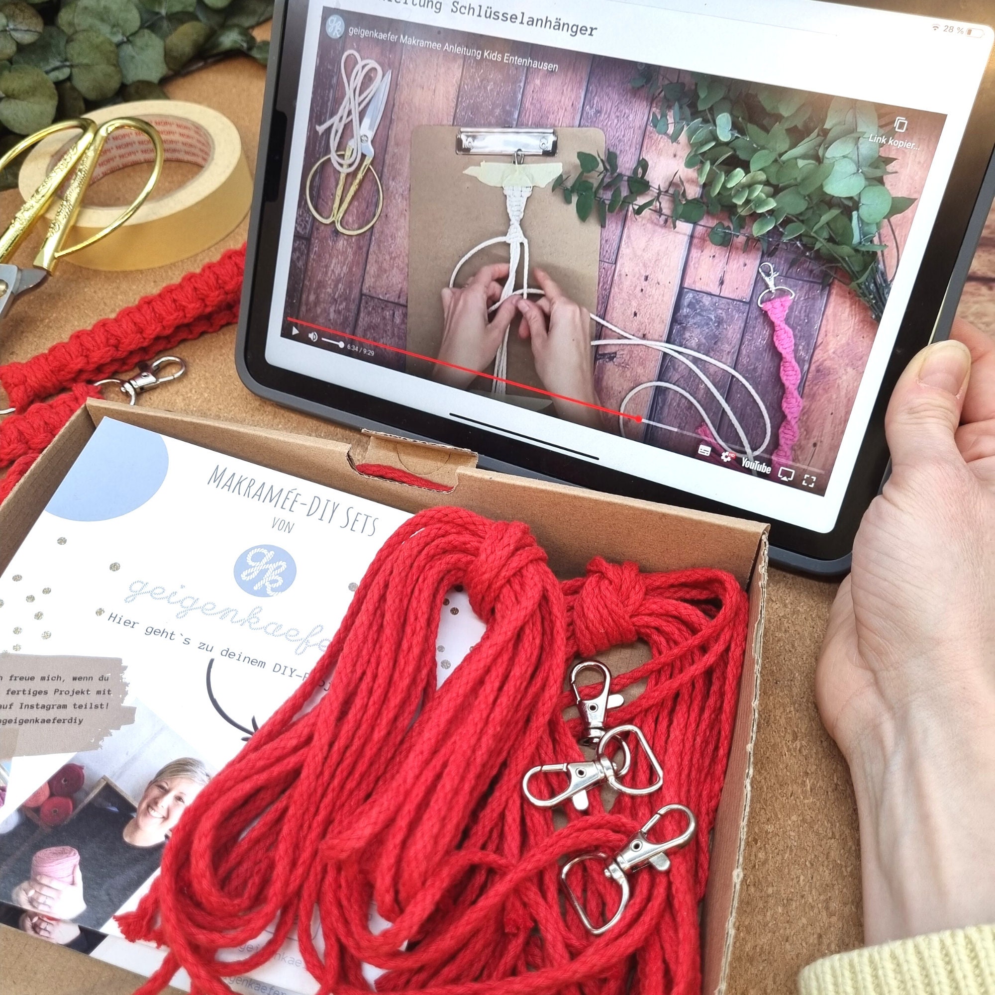 Bastelset Kinder Makramee DIY Set|3er Makramee Set Schlüsselanhänger ...