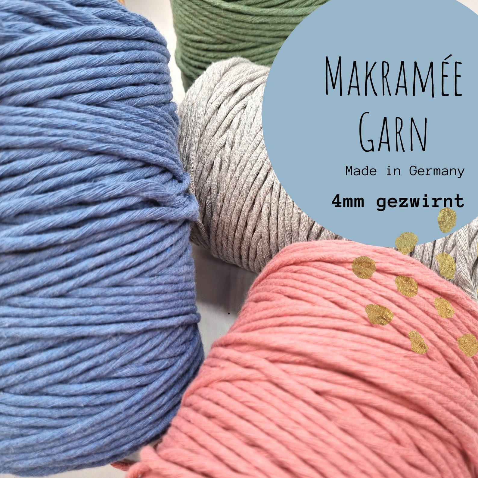 Makramee Garn gezwirnt 4mm | Makramee Baumwollgarn, Makramee Deko ...