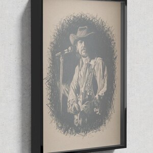 Watasha - Waylon Jennings Portrait - Etsy