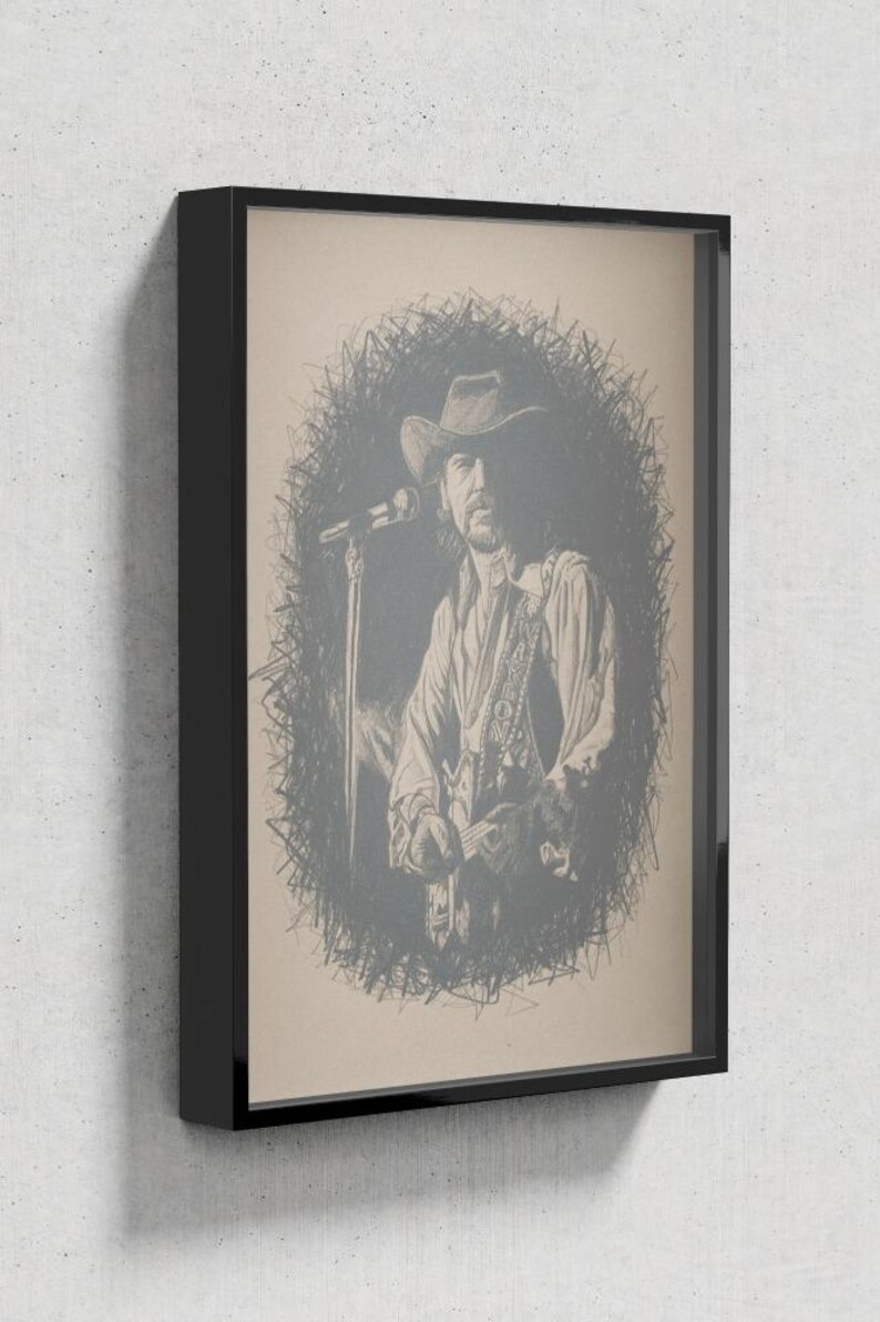 Watasha - Waylon Jennings Portrait - Etsy