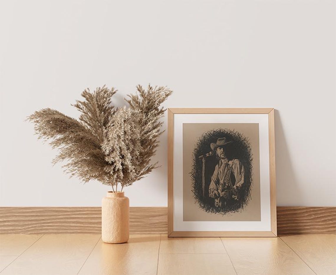 Watasha - Waylon Jennings Portrait - Etsy