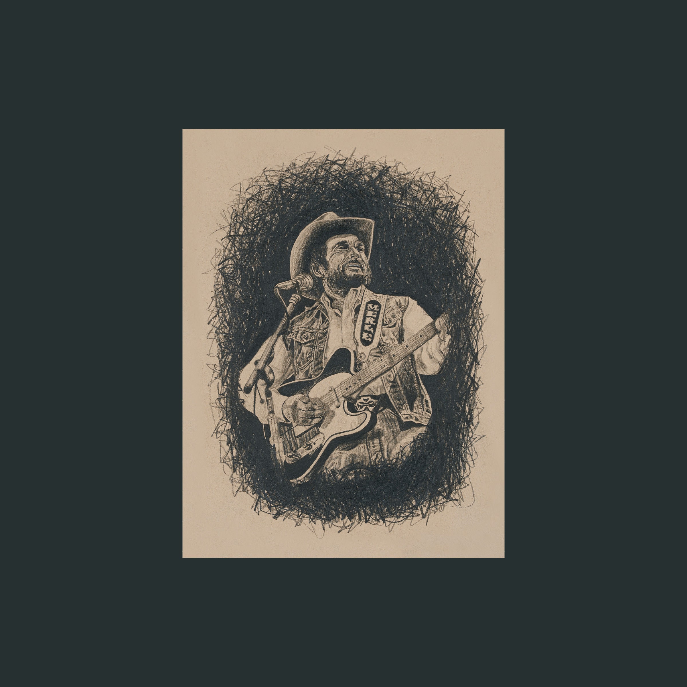 Hag Merle Haggard Portrait - Etsy