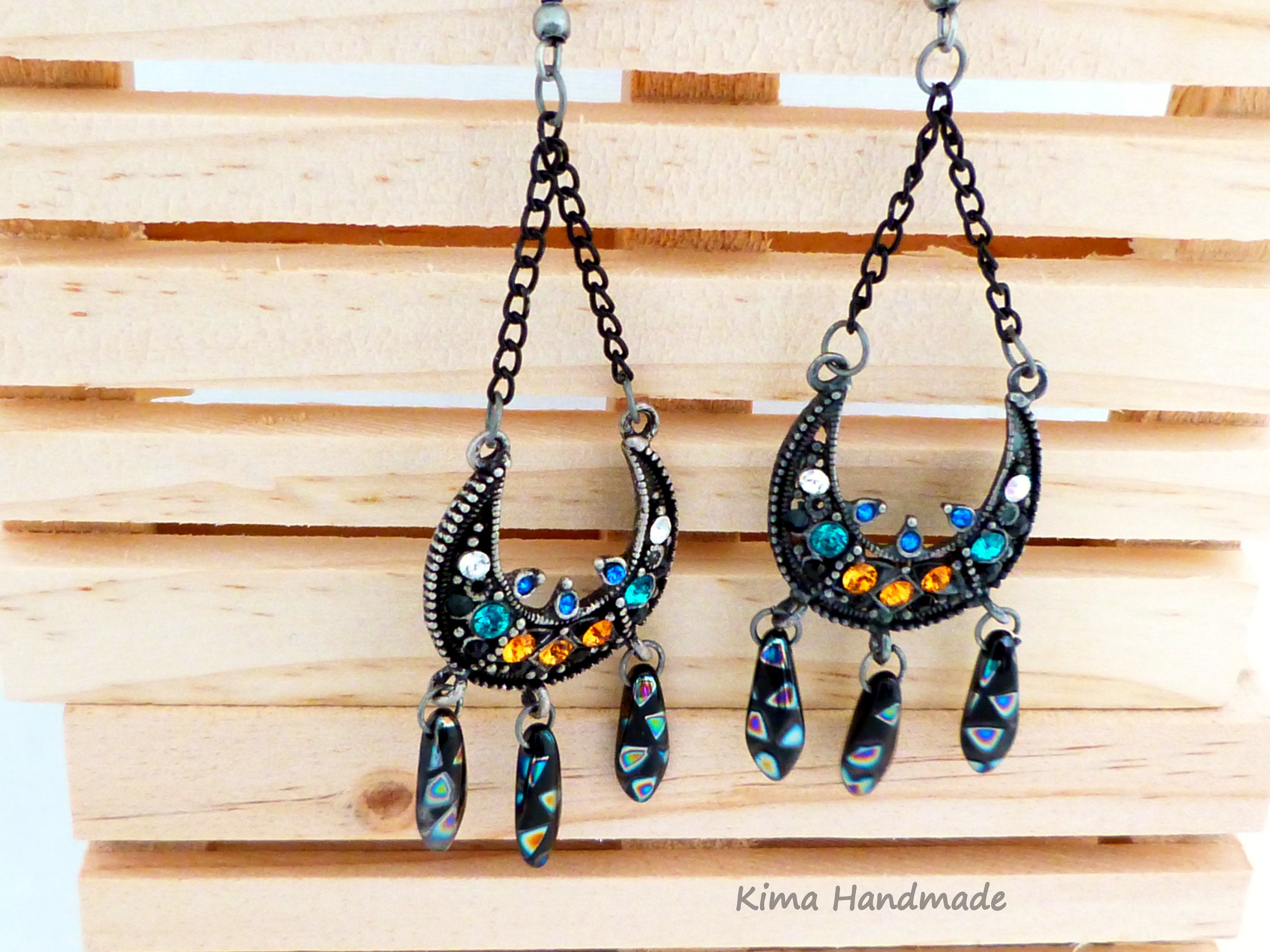 Pendientes chandelier, aretes bohemios, aretes boho hippie, aretes para ...