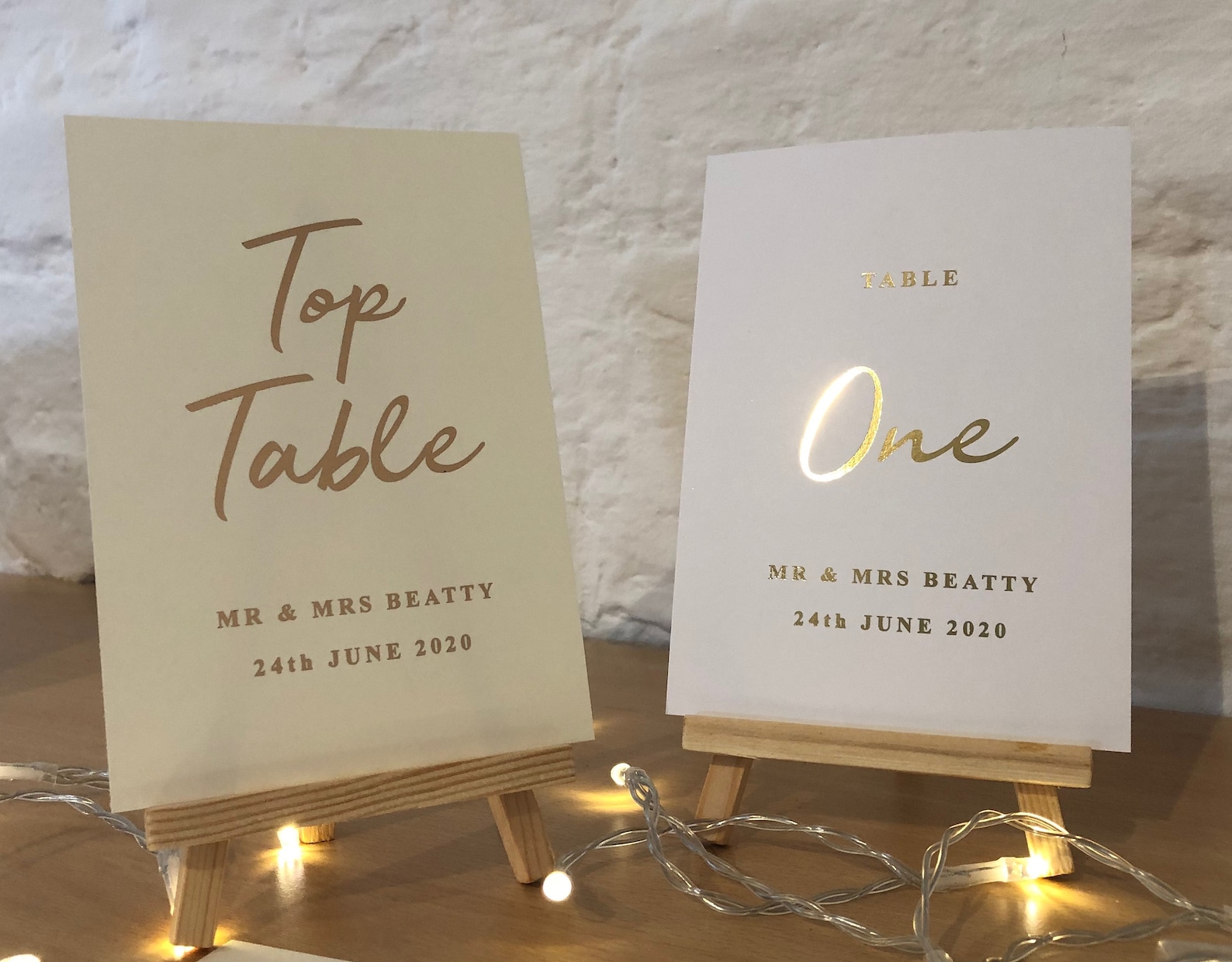 Wedding Table Numbers Foiled & Personalised - Etsy UK