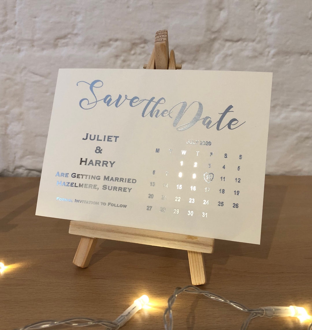 Tarjetas de calendario laminadas en caliente para guardar la fecha ...