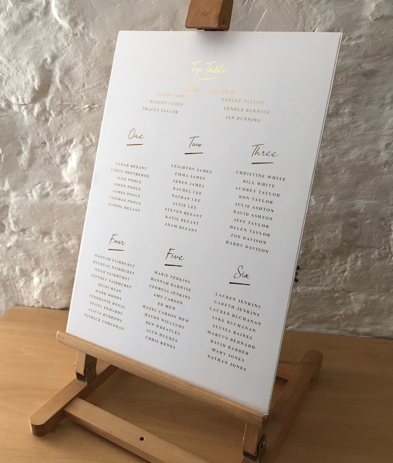 Table Plan A3 Foiled Wedding - Etsy UK