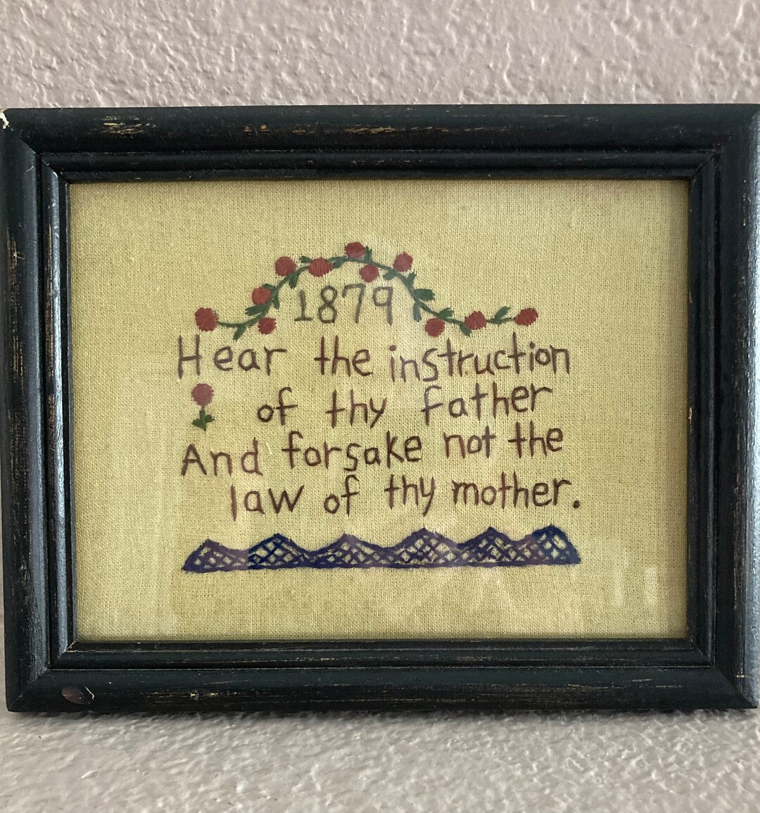 Framed 1879 Hand Embroidered Sampler - Etsy
