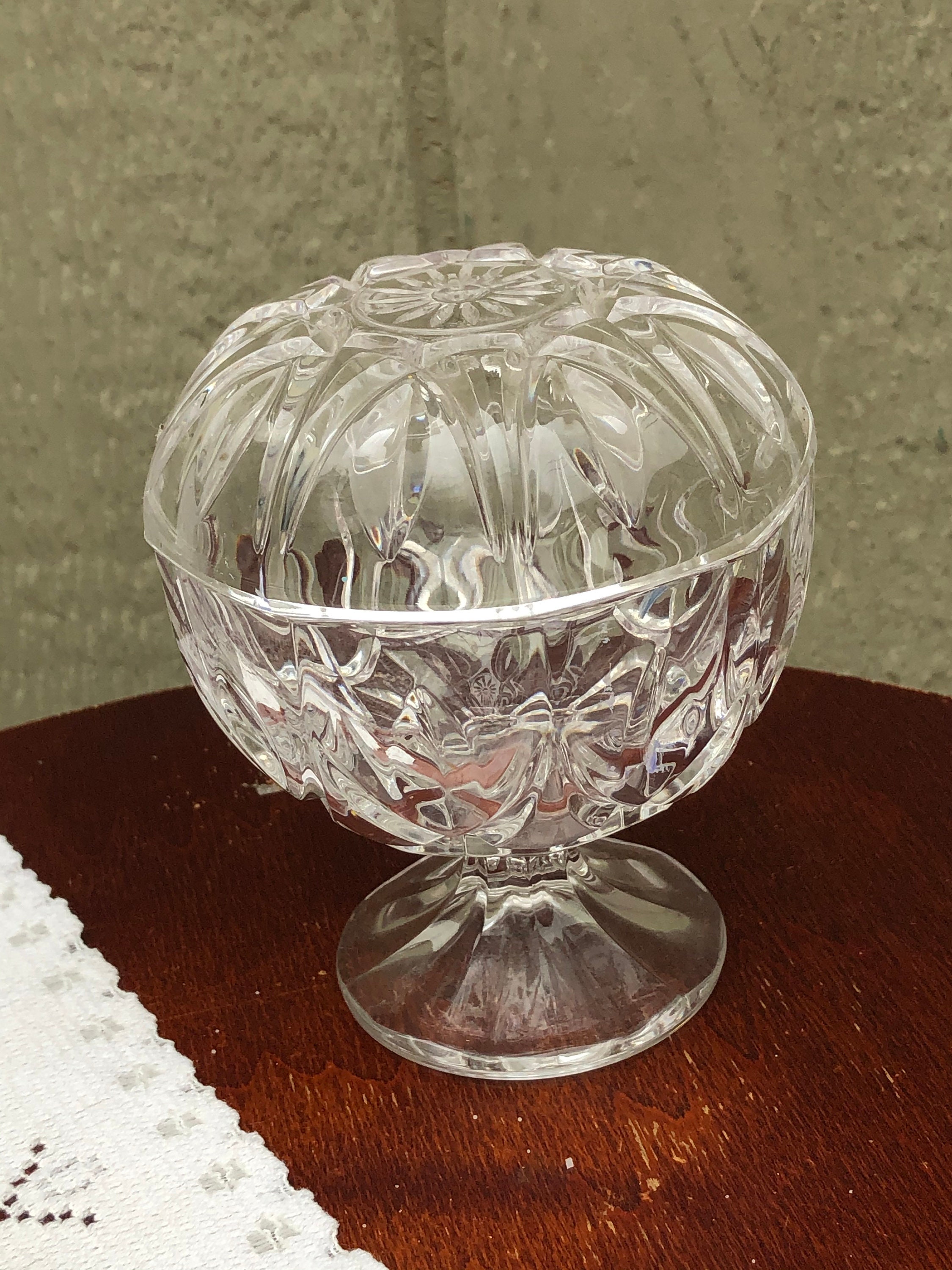 Vintage Pressed Glass Compote Candy Dish | Etsy