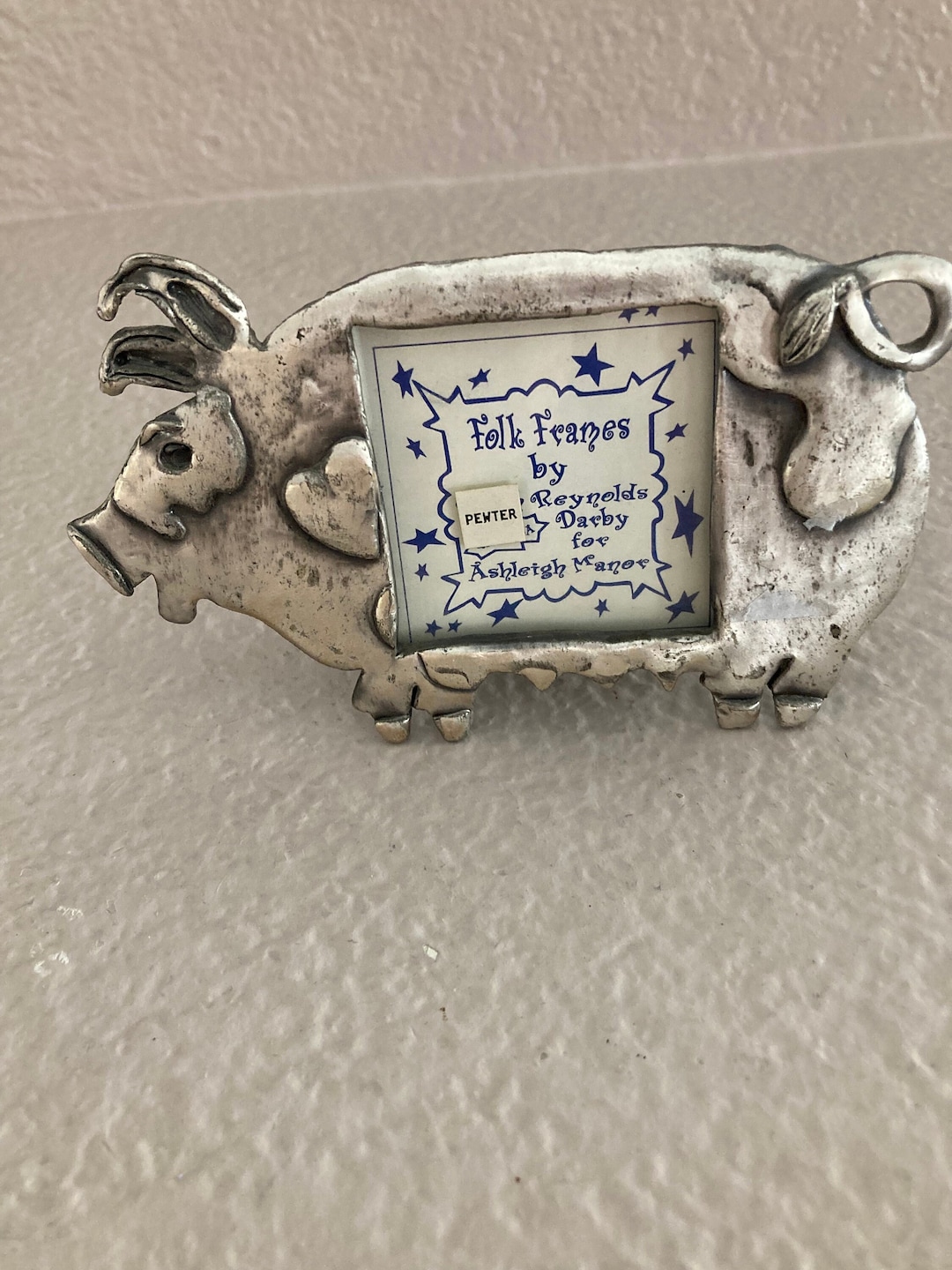 Vintage Folk Frames Pewter Pig Frame Ruth Reynolds Darby - Etsy