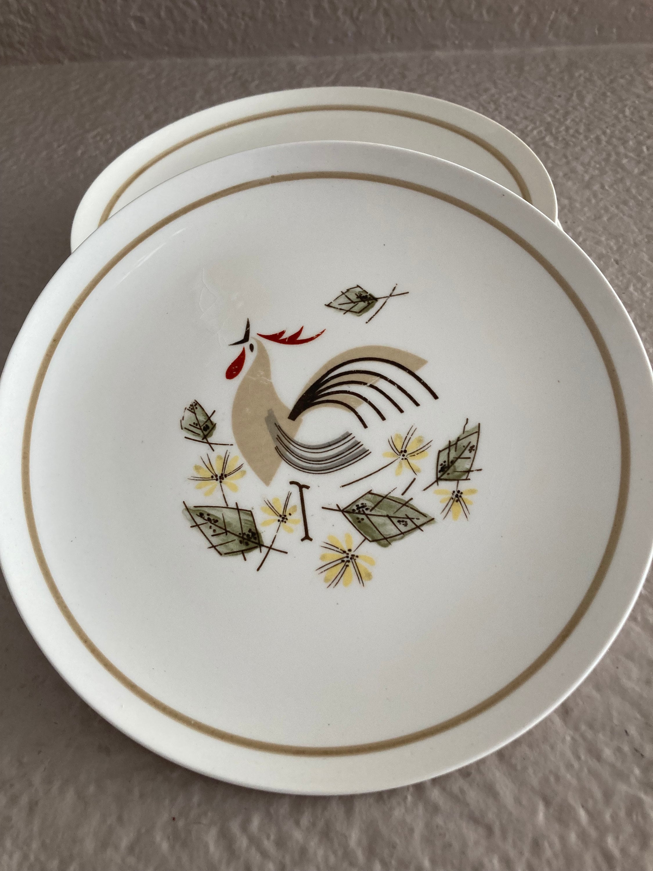 MCM Kasuga Earthen Ware Sm Rooster Plates (4) - Etsy
