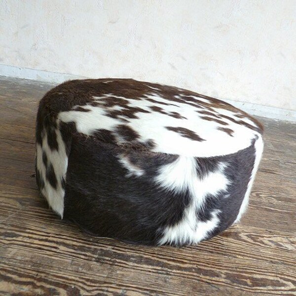 Round Cowhide Stool - Etsy