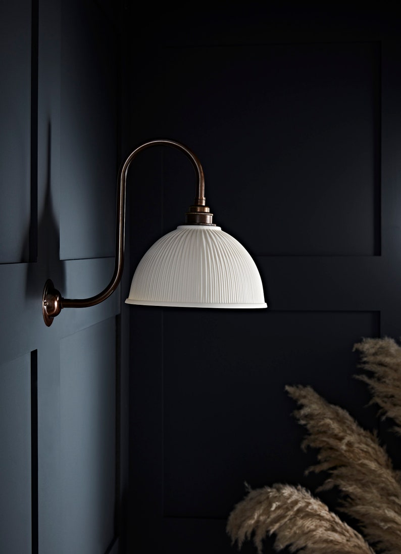 Prismatic Porcelain Wall Light Long Swan Neck Fixture - Etsy