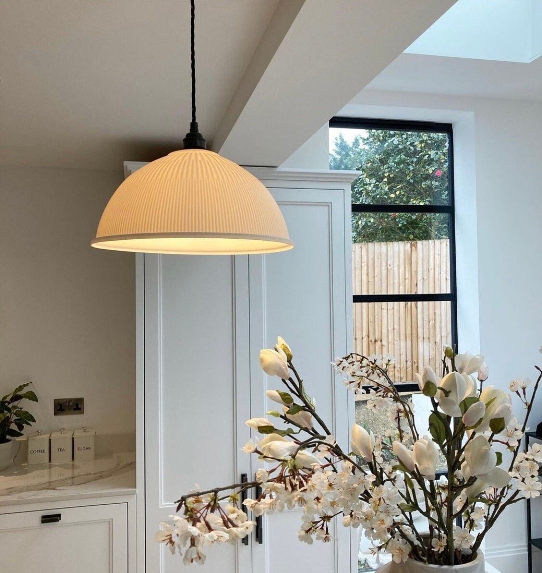 Prismatic Porcelain Pendant Light - Handmade Translucent Warm Ceramic ...