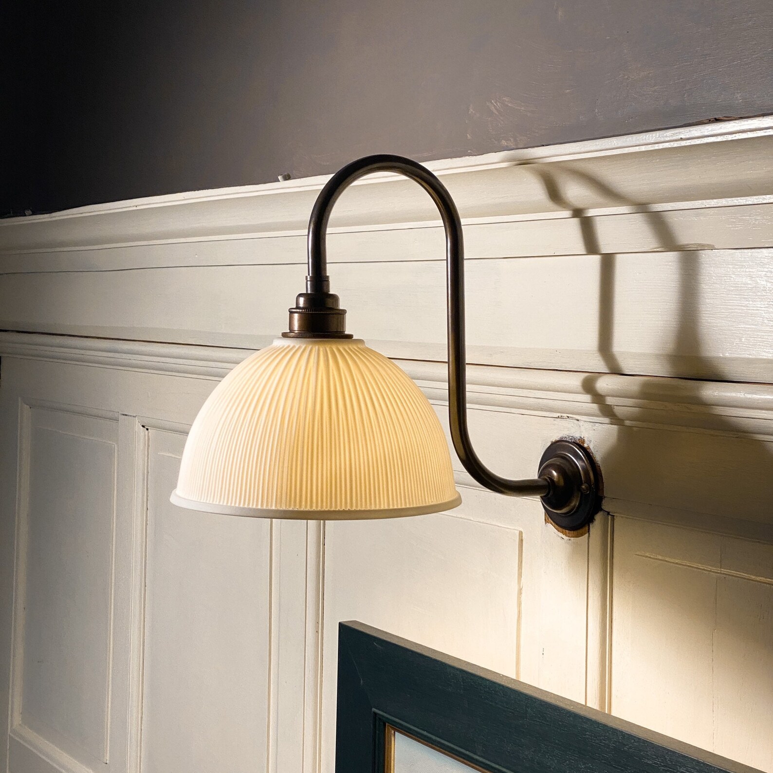 Prismatic Porcelain Wall Light Long Swan Neck Fixture - Etsy