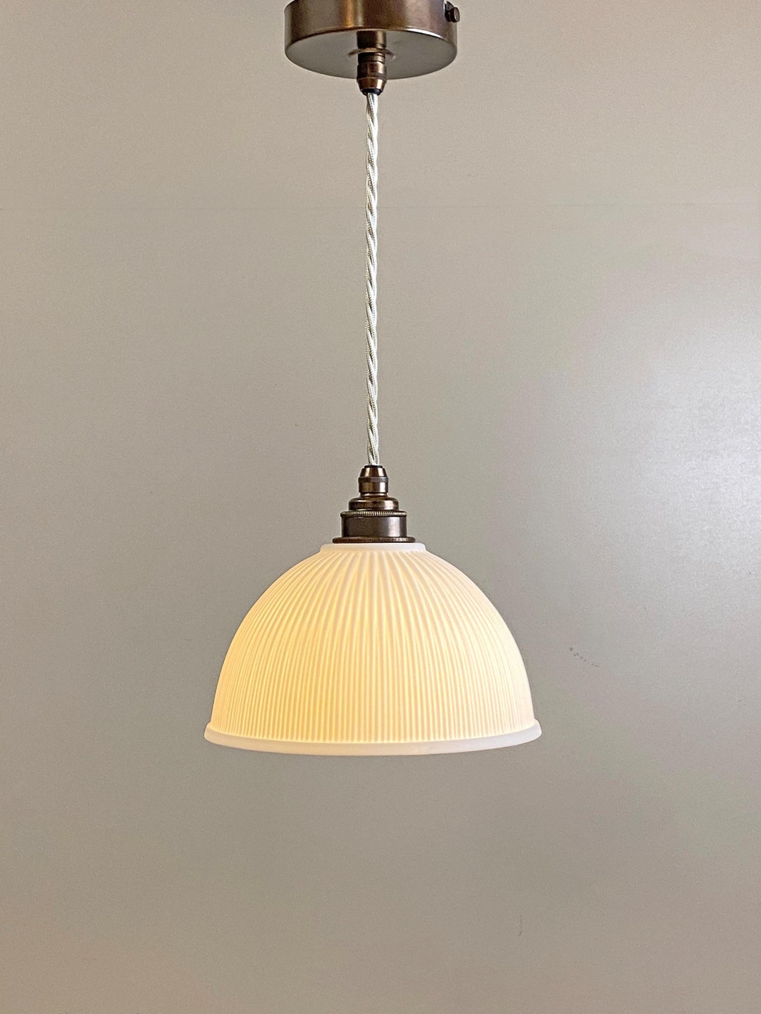 Prismatic Porcelain Pendant Light - Handmade Translucent Warm Ceramic ...