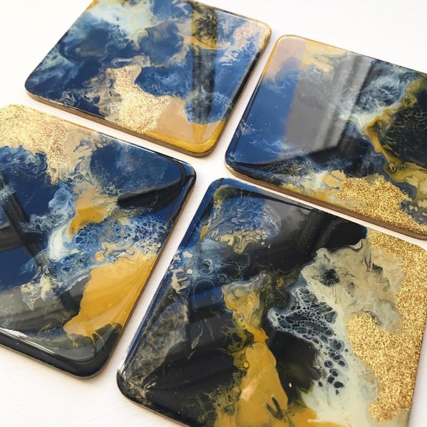 Yellow Coasters - Etsy