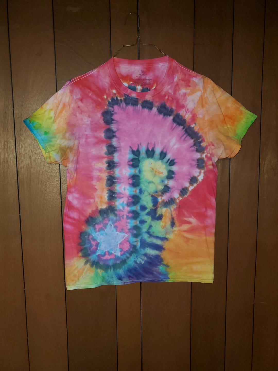 Music Note and Rainbow Ice Dye Tie Dye Tshirt - Etsy