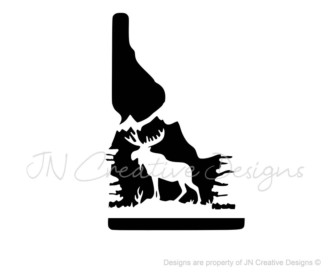 Idaho State Decal With Moose Wildlife Sticker Hunting Decal - Etsy