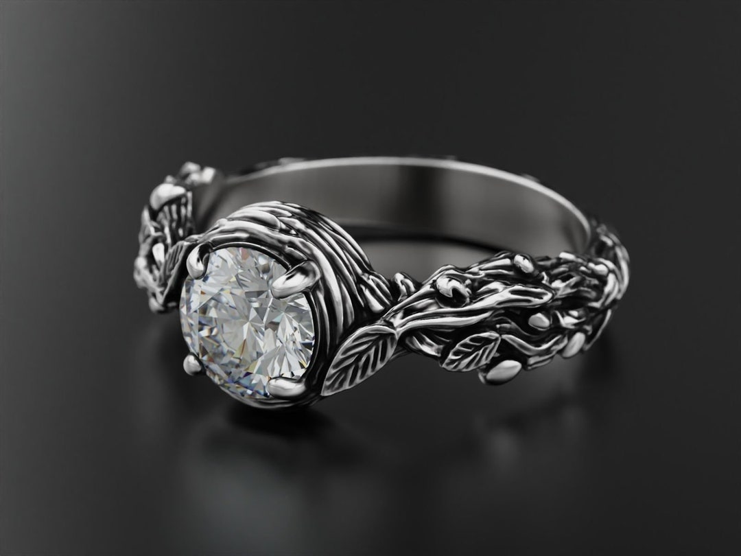 Diamond Wedding Tree Twig Ring ** Gold, Silver, Twig Ring, Forest ...