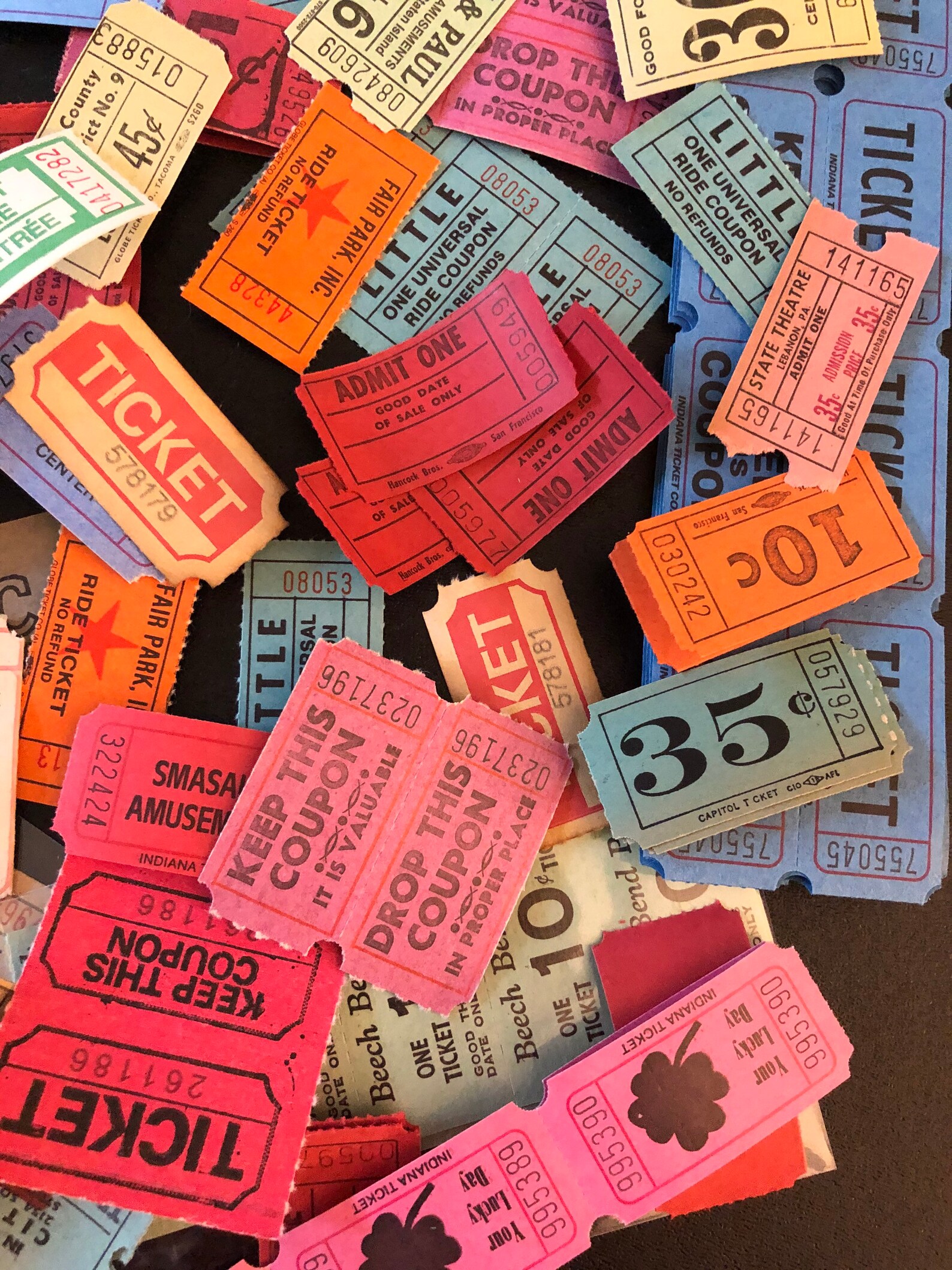 Vintage tickets arcade tickets bulk tickets junk Journal | Etsy