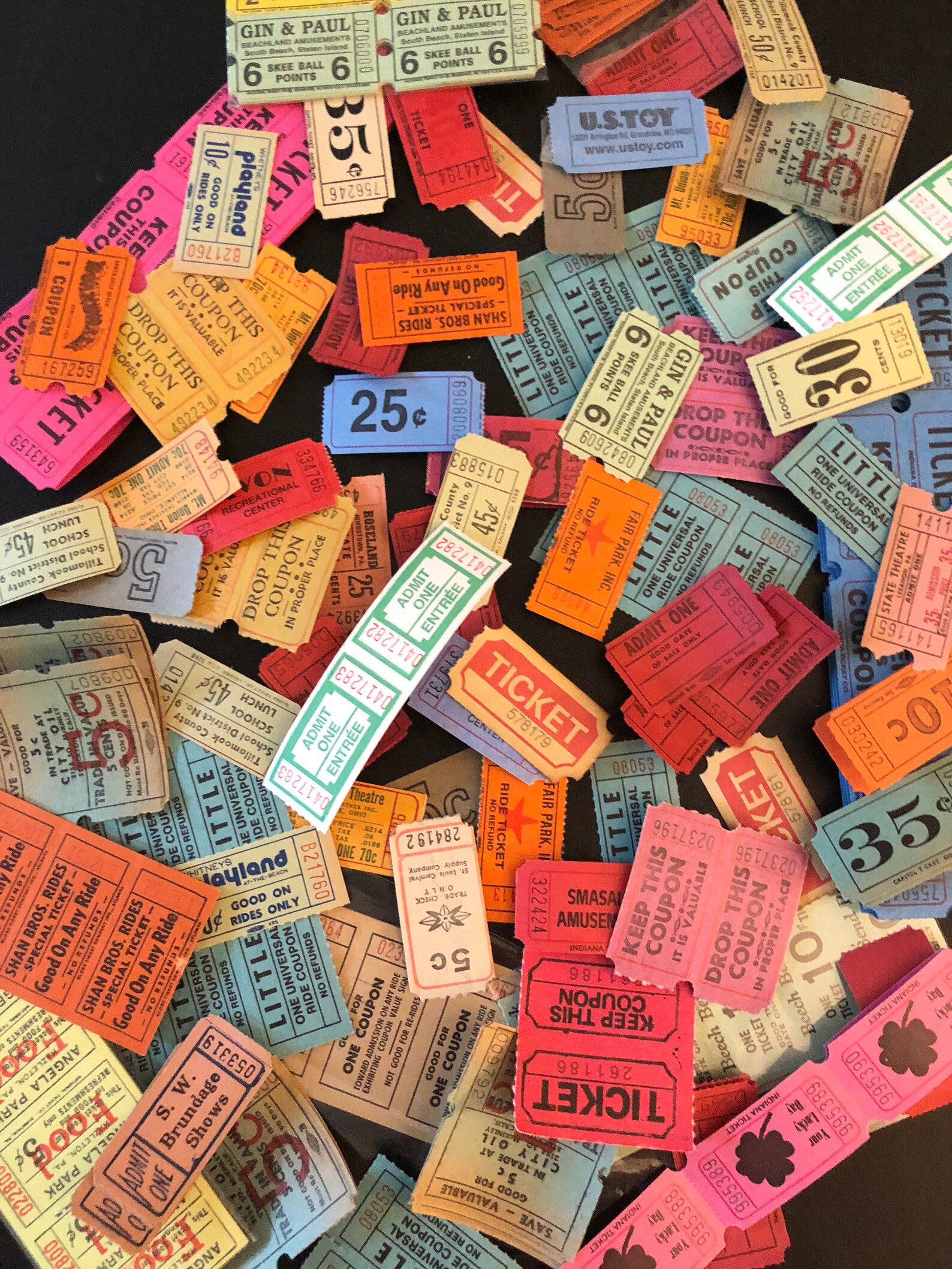 Vintage tickets arcade tickets bulk tickets junk Journal | Etsy