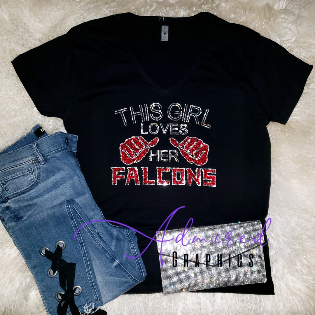 Falcons Tee, Girl and Her Falcons Tee, Football Tee Shirt, Football Fan ...